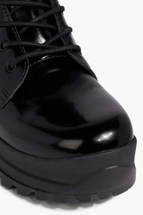 Stella McCartney Trace Glossed Combat Boots