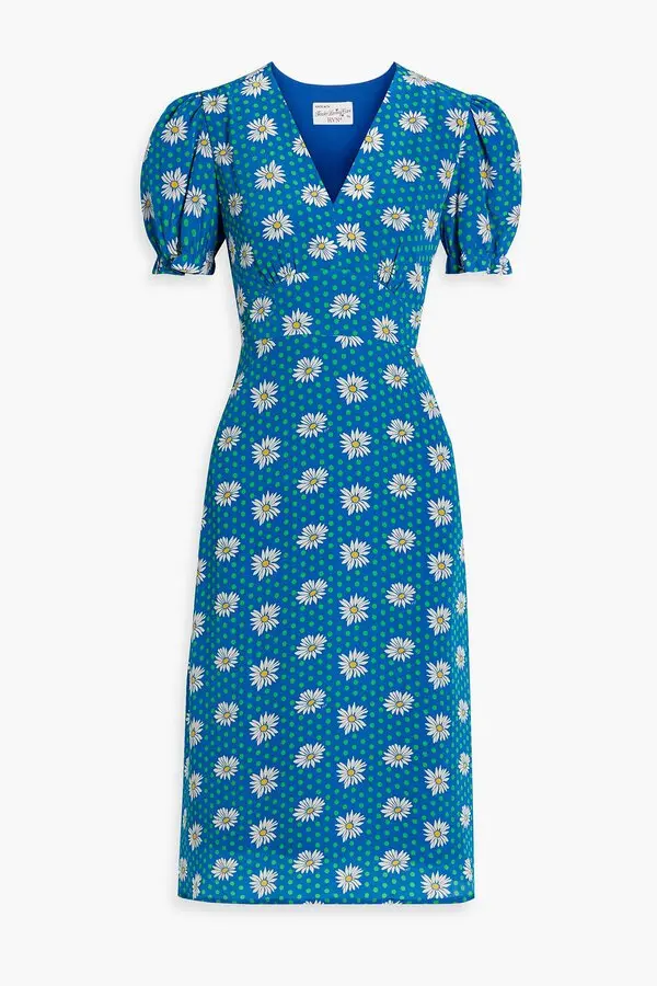 Paula Printed Crepe De Chine Dress