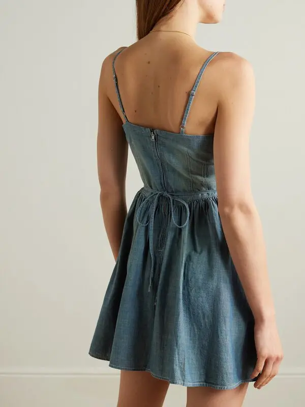 RE/DONE Net Sustain + Pamela Anderson Organic Cotton-chambray Mini Dress
