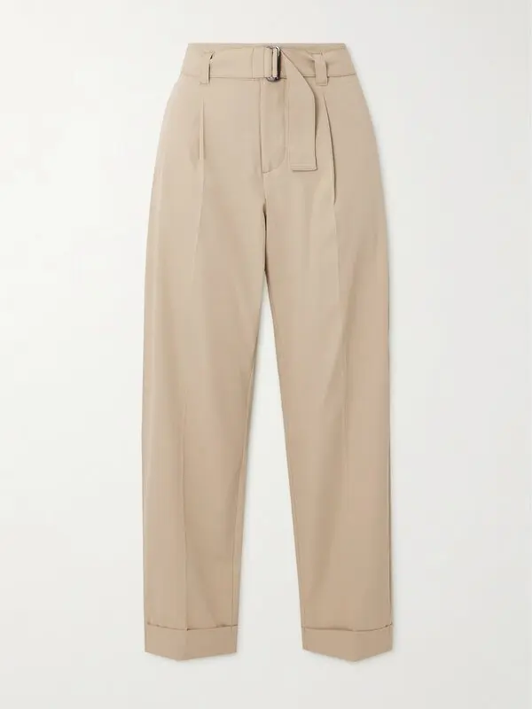 Bogner Belted Cropped Twill Straight-leg Pants