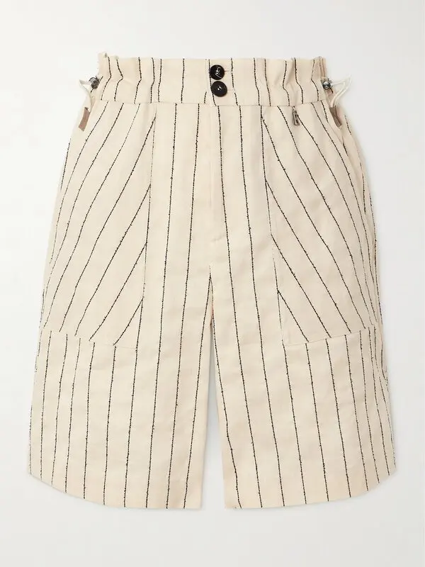Bogner Reana Striped Linen-blend Shorts