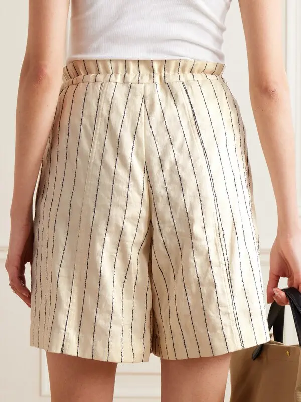 Bogner Reana Striped Linen-blend Shorts