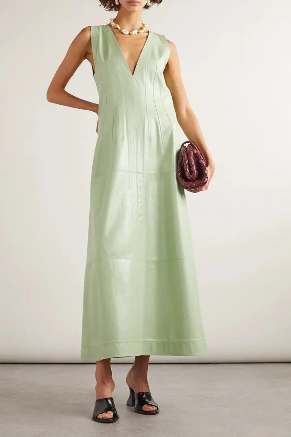 Bottega Veneta Tasseled Leather Maxi Dress