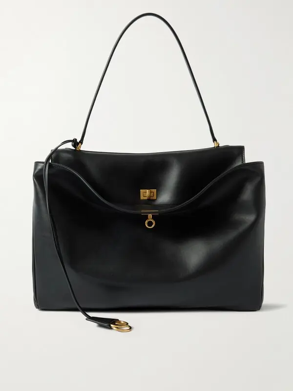 Balenciaga Rodeo Large Leather Shoulder Bag - Black