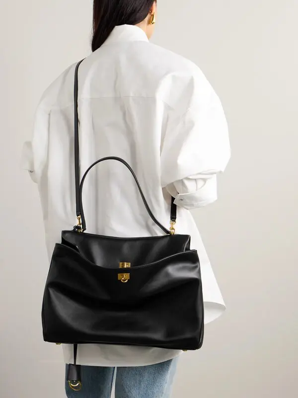 Balenciaga Rodeo Large Leather Shoulder Bag - Black