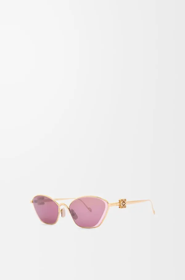 Loewe Anagram Hexagonal Sunglasses - Burgundy
