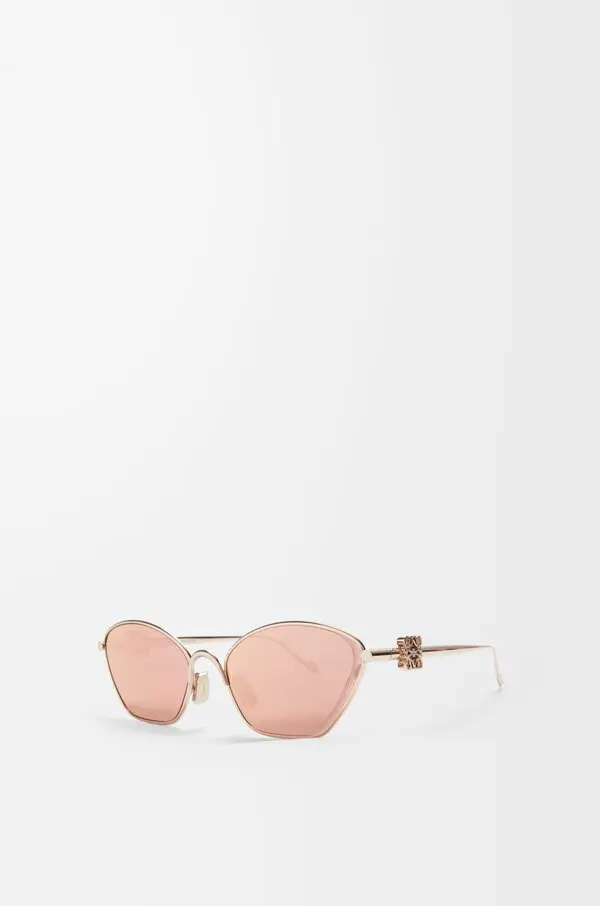 Loewe Anagram Hexagonal Sunglasses - Rose Gold