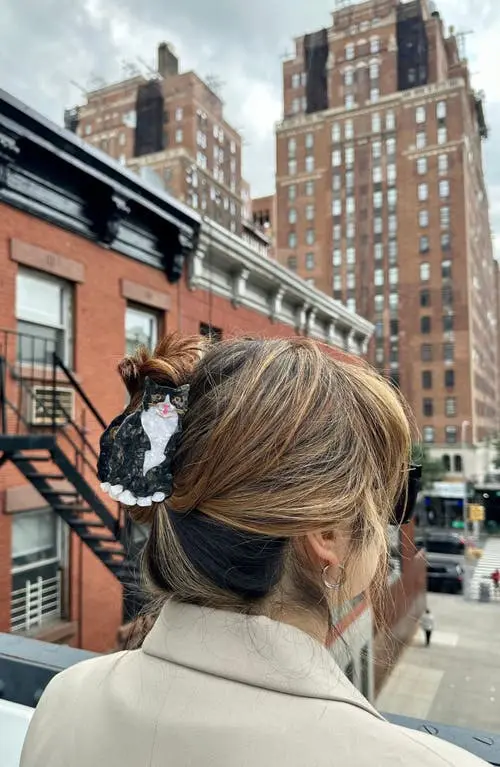 SOLAR ECLIPSE Tuxedo Cat Hair Clip