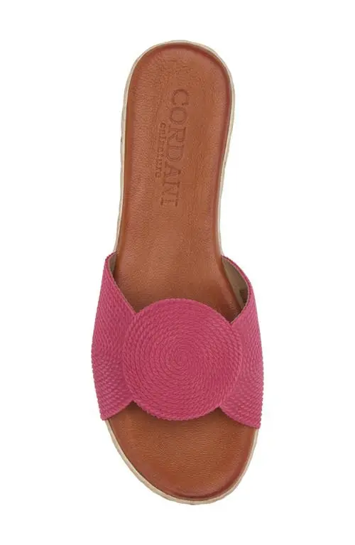Cordani Britta Espadrille Platform Wedge Slide Sandal - Fuchsia Suede