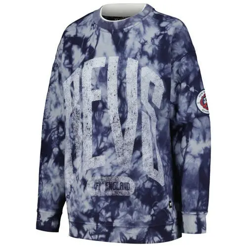 THE WILD COLLECTIVE New England Revolution Tie-dye Double Collar Sweatshirt