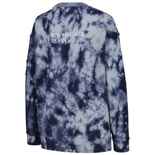 THE WILD COLLECTIVE New England Revolution Tie-dye Double Collar Sweatshirt