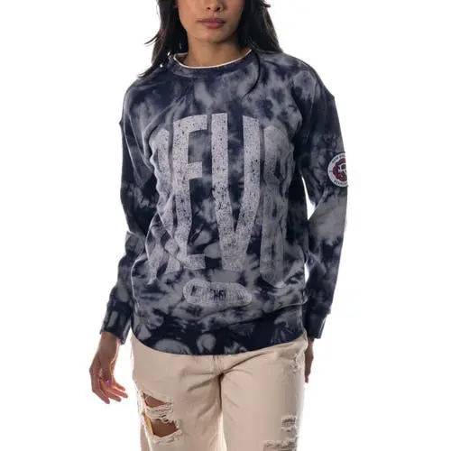 THE WILD COLLECTIVE New England Revolution Tie-dye Double Collar Sweatshirt
