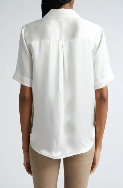 L'AGENCE Elah Short Sleeve Silk Shirt
