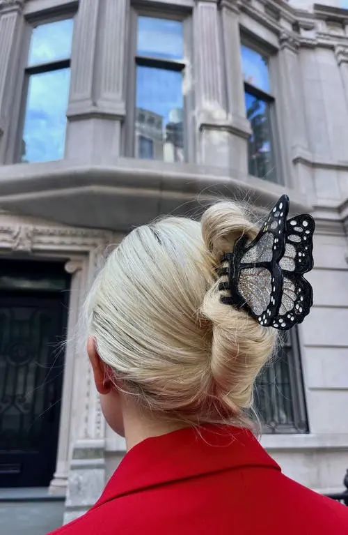 SOLAR ECLIPSE Monarch Hair Claw Clip - Silver