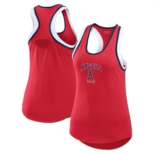 WEAR BY ERIN ANDREWS Los Angeles Angels Colorblock Racerback Tank Top - Red