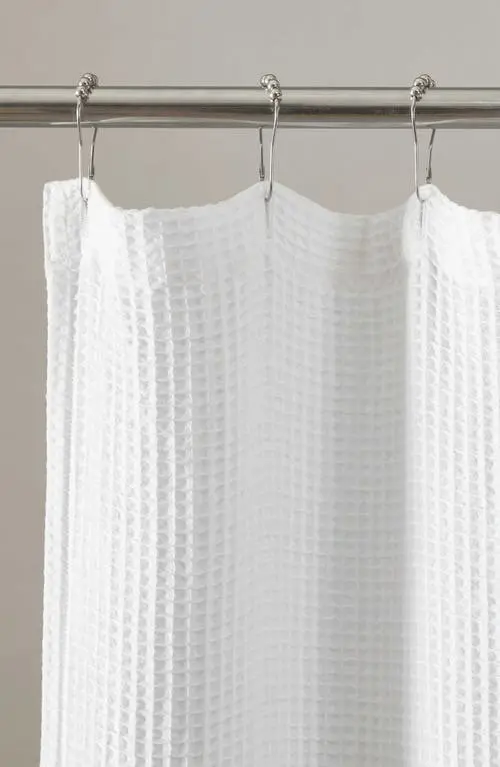 Calvin Klein Waffle Weave Shower Curtain - White