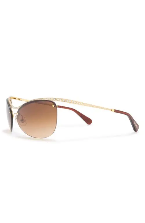 SWAROVSKI 63mm Irregular Sunglasses - Gold