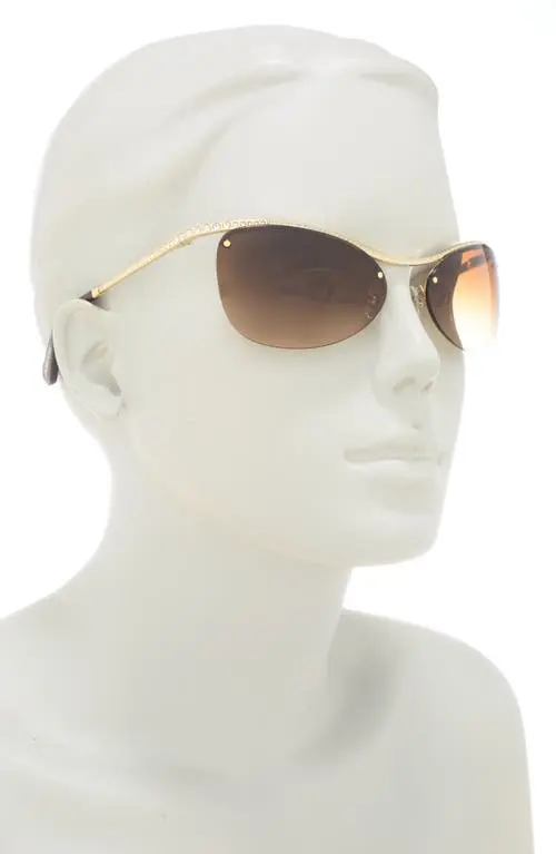 SWAROVSKI 63mm Irregular Sunglasses - Gold