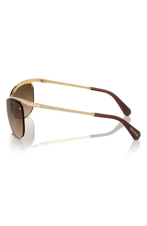 SWAROVSKI 63mm Irregular Sunglasses - Gold