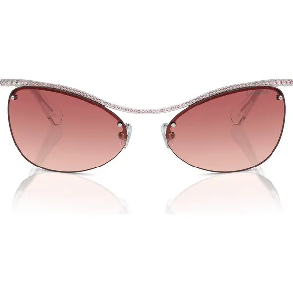 SWAROVSKI 63mm Irregular Sunglasses - Silver