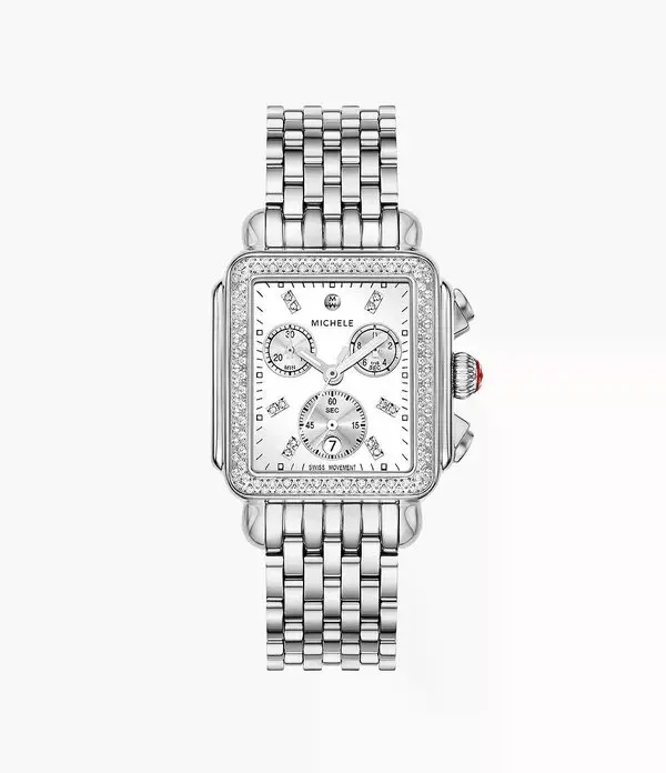 Michele Deco Diamond Stainless Steel Watch - Silver  display picture 3