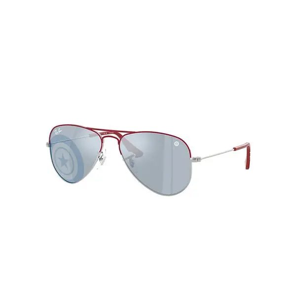 Ray-ban Marvel© - Captain America Mini Aviator Sunglasses Frame Blue Lenses - Silver