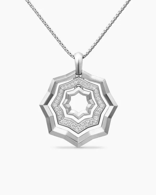 David Yurman Sterling Silver Zig Zag Stax™ Pendant Necklace - Diamond