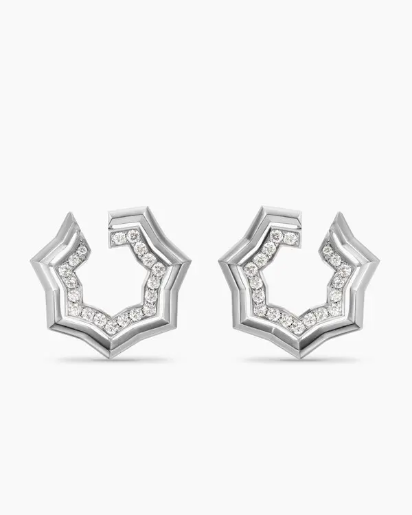 David Yurman Zig Zag Stax™ Two Row Hoop Earrings - Diamond