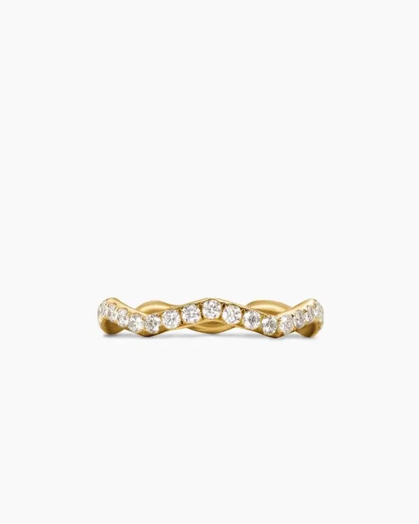 David Yurman Zig Zag Stax™ Ring In 18k Yellow Gold With Diamonds - Diamond