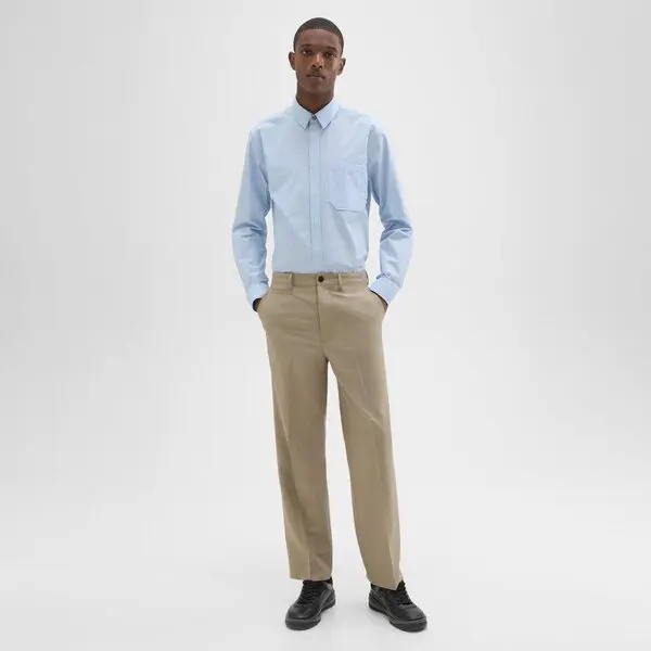 Theory Relaxed Straight Virgin Wool Trousers