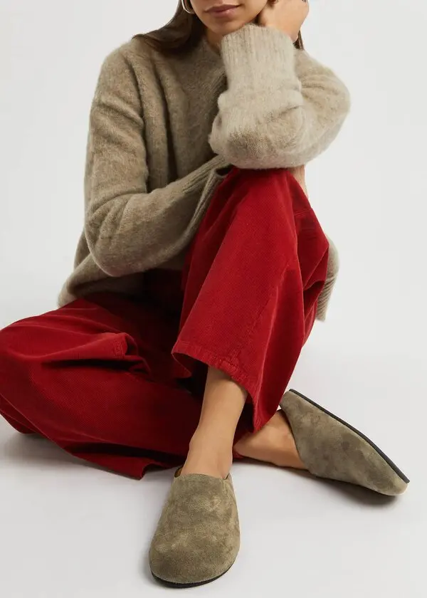 THE ROW Hugo Suede Mules - Brown