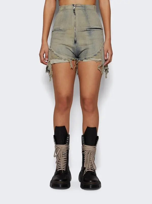 Rick Owens Denim Dirt Cutoff Shorts - Sky | Editorialist