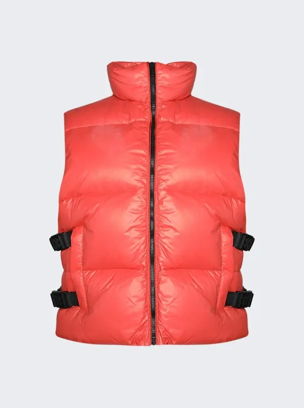 Givenchy Sleeveless Puffer Vest With Buckles - Orange