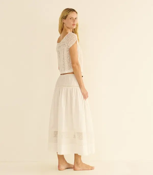 DÔEN Greta Lace Top - Salt