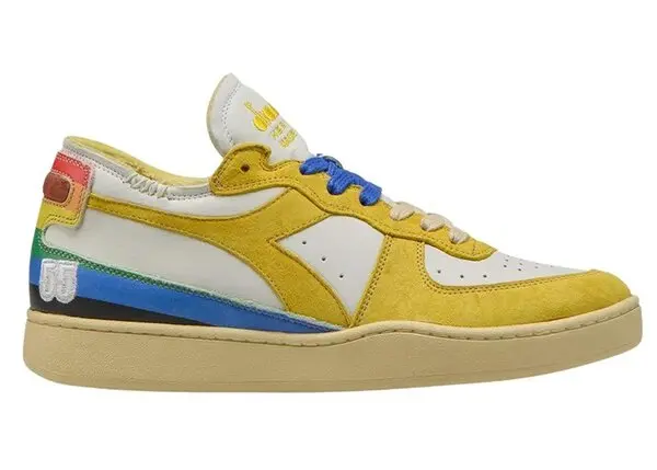 DIADORA Mi Basket Row Cut Denver Sneakers - White/yellow/rainbow