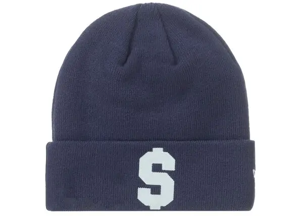 Supreme New Era $ Beanie - Navy Blue
