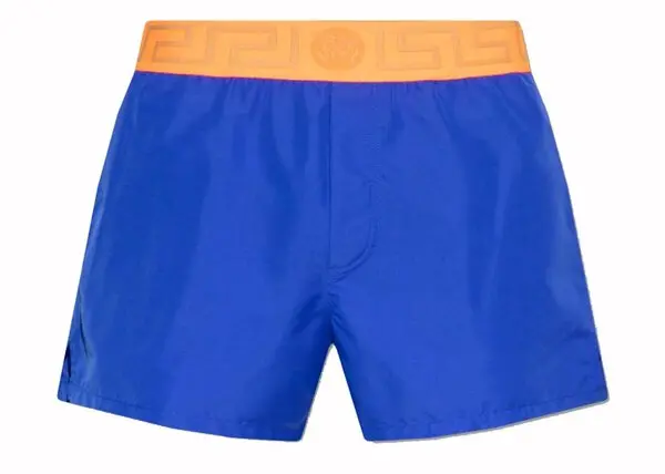 Versace Greca Swim Shorts - Blue/orange