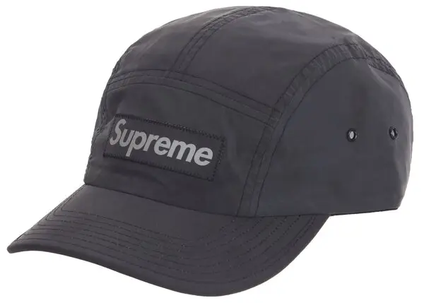 Supreme Reflective Dyed Camp Cap - Black