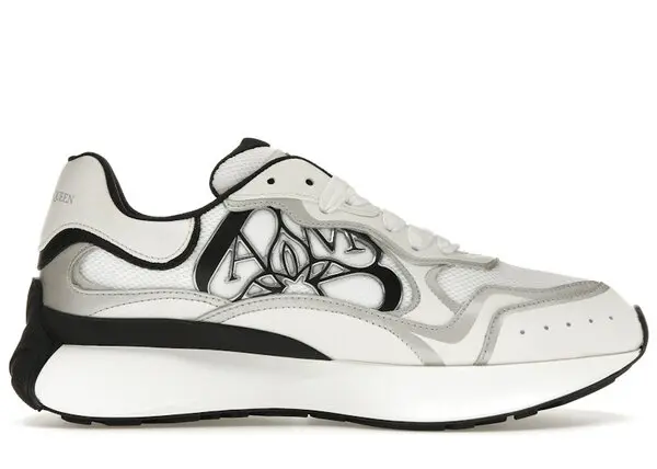 Alexander McQueen Sprint Runner Sneakers - Chalk White/black/silverone-colortone