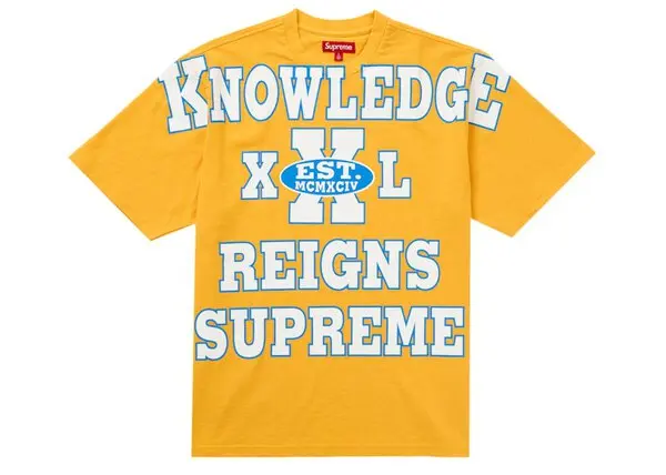 Supreme Overprint Knowledge Short Sleeve Top - Gold