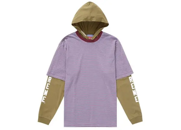 Supreme Layered Hooded Long Sleeve Top