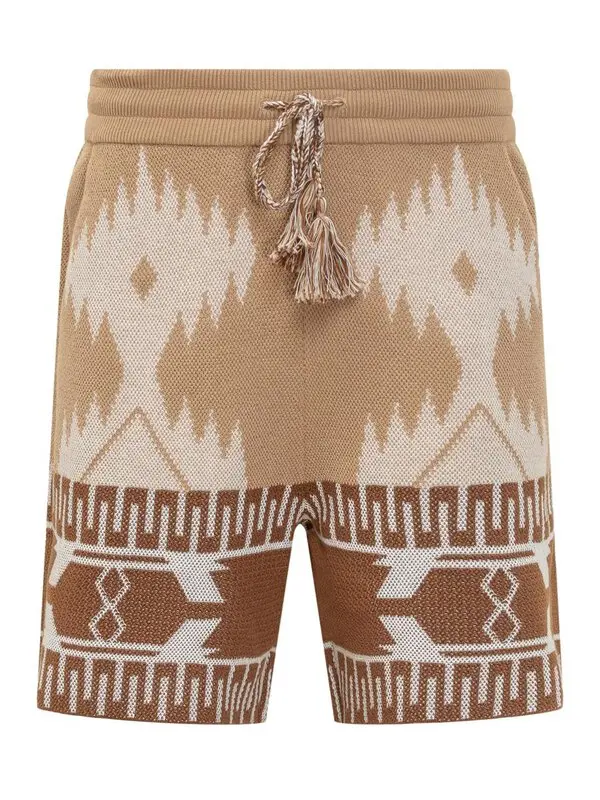 Alanui Icon Piquet Pattern Bermuda Shorts - Brown