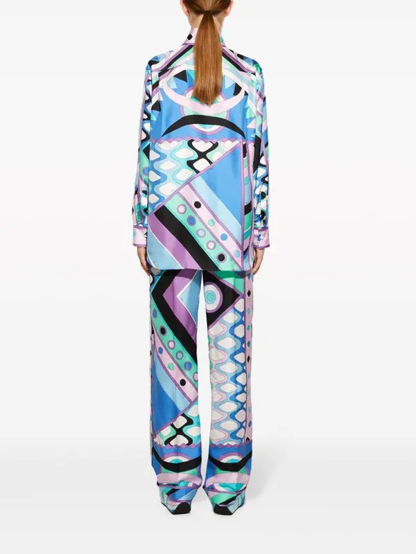 Emilio Pucci Vivara-print Silk Shirt - Blue