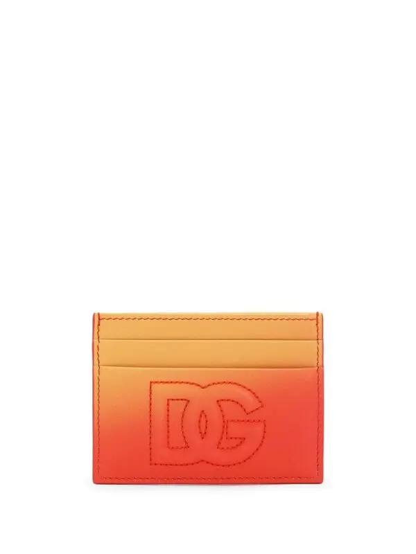 Dolce & Gabbana Dg Logo Leather Card Holder - Orange