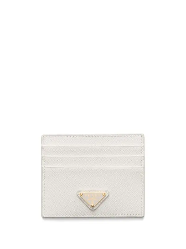Prada Triangle-logo Leather Cardholder - White