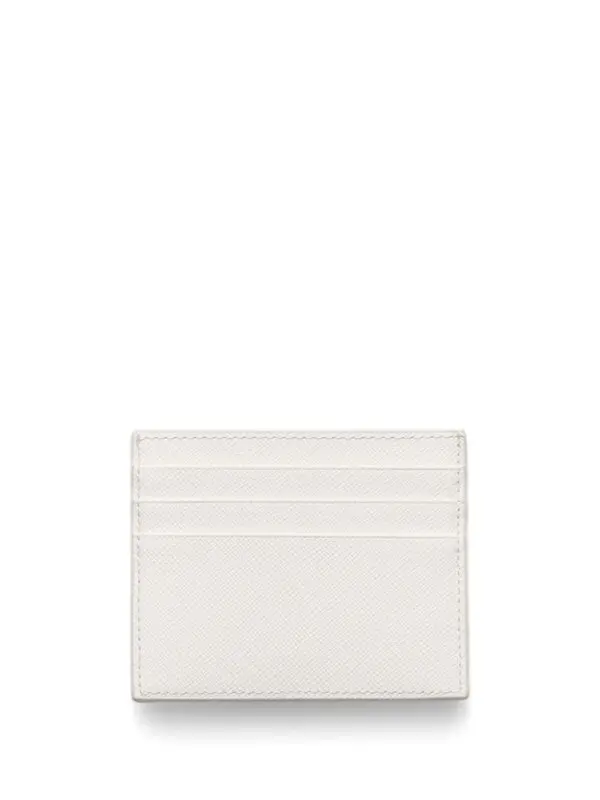 Prada Triangle-logo Leather Cardholder - White