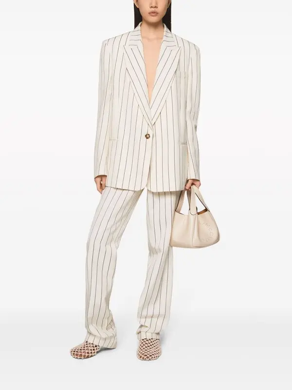Stella McCartney Pinstriped Straight-leg Trousers - Neutrals