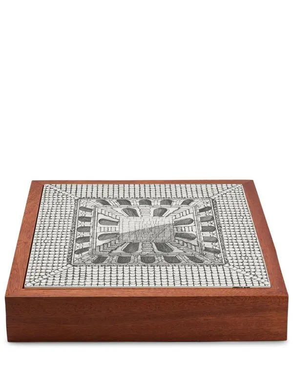 FORNASETTI Cortile Wood Chess Board Box