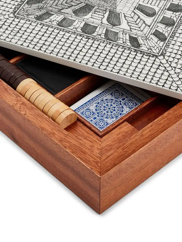 FORNASETTI Cortile Wood Chess Board Box
