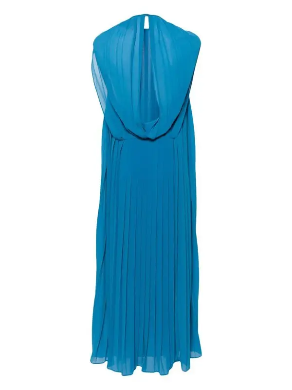 SEMICOUTURE Draped-shoulder Pleated Dress